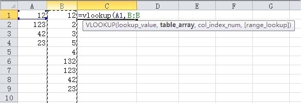 Excel如何查找A列值是否在B列中出现（vlookup）_360新知