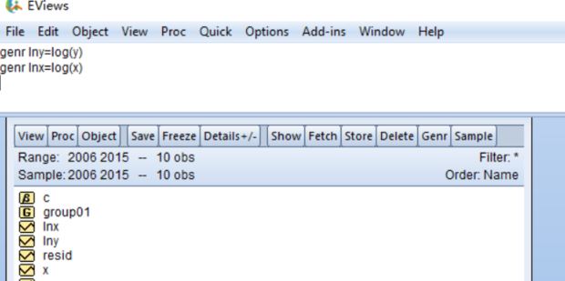 怎样运用EViews取对数_360新知