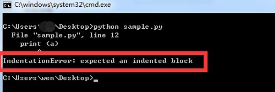 Indentationerror Expected An Indented Block 360新知