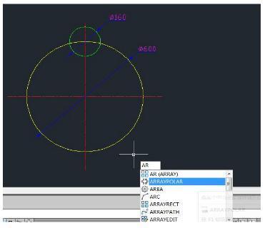AUTO CAD2014阵列之圆形阵列的使用_360新知