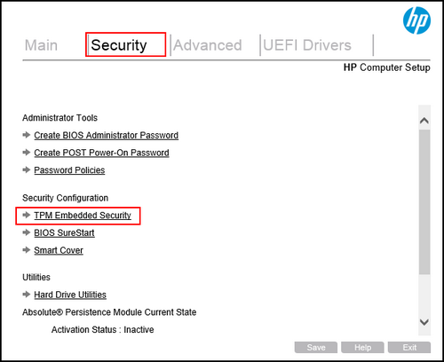 惠普商用笔记本UEFI BIOS如何查看TPM是否开启_360新知